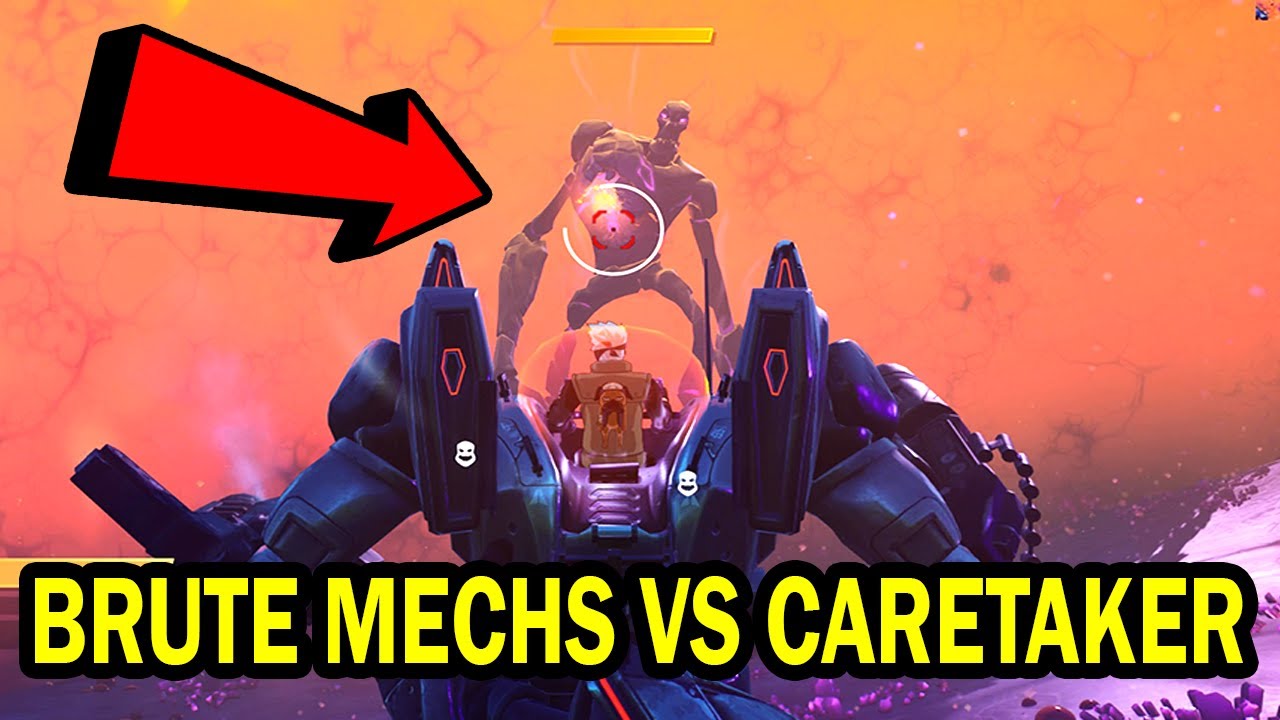 Brute Mechs Vs Caretaker Monster Boss In Fortnite! (EPIC BATTLE) - YouTube