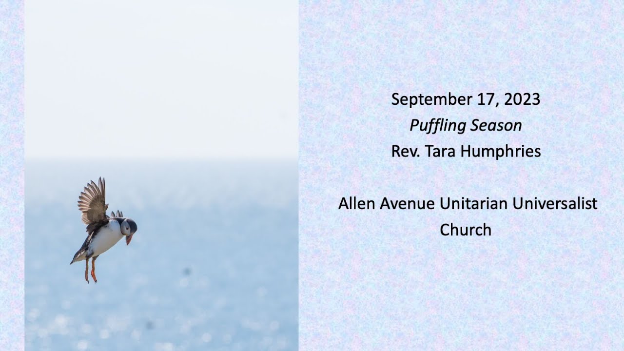 A2U2 September17, 2023 Puffling Season -- Rev. Tara Humphries - YouTube