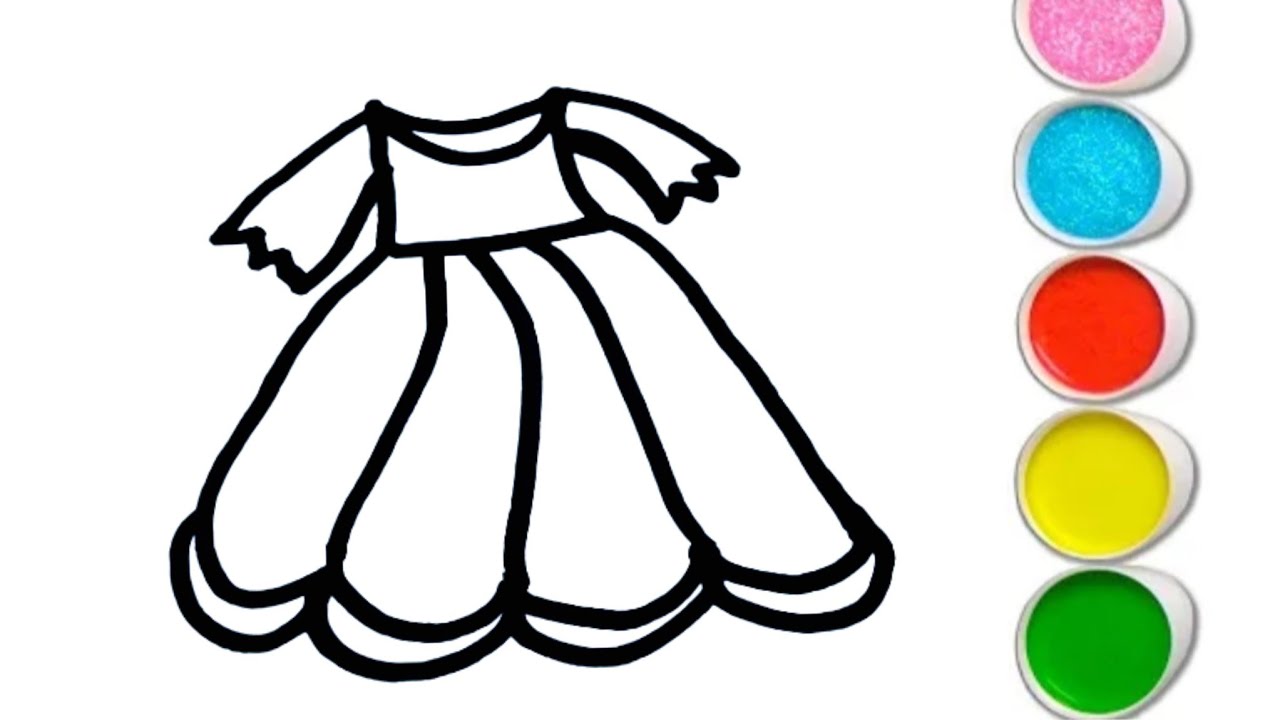 how to draw frock /drawing painting and coloring frock, toddlers video ...