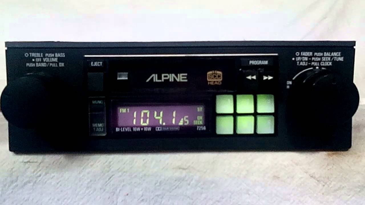 Vintage Alpine 7256 am/fm cassette car stereo - YouTube