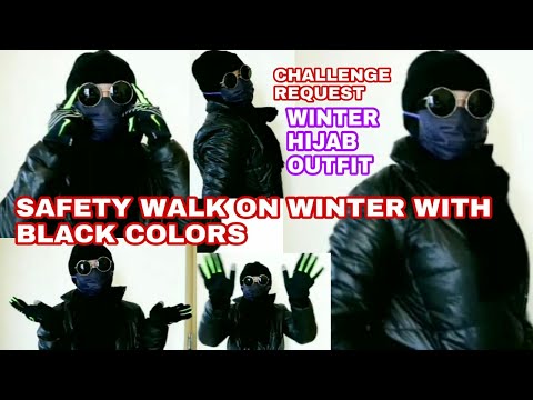 VLOG| TIPS SAFETY WALK ON WINTER HIJAB  OUTFITS WITH BLACK COLORS #AndIMLK #Sarung #Gloves #Masker
