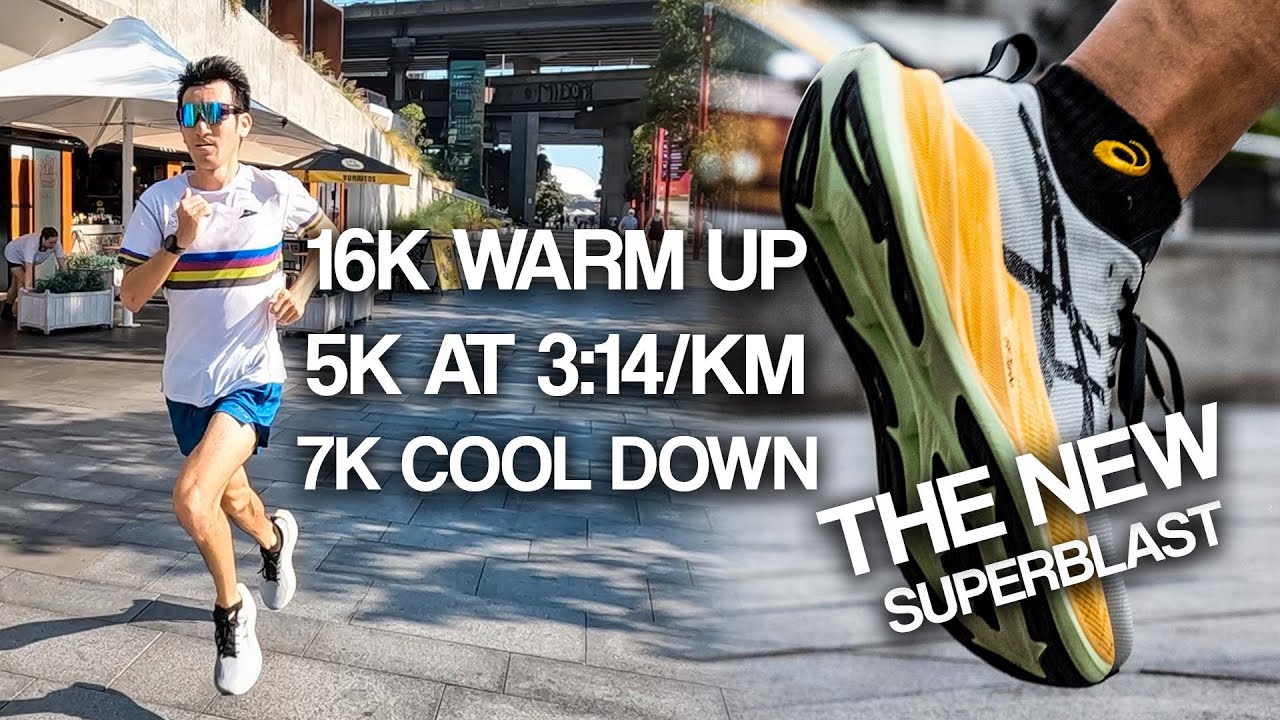 16:10 5k during a 28k Long Run **ASICS SUPERBLAST** - YouTube