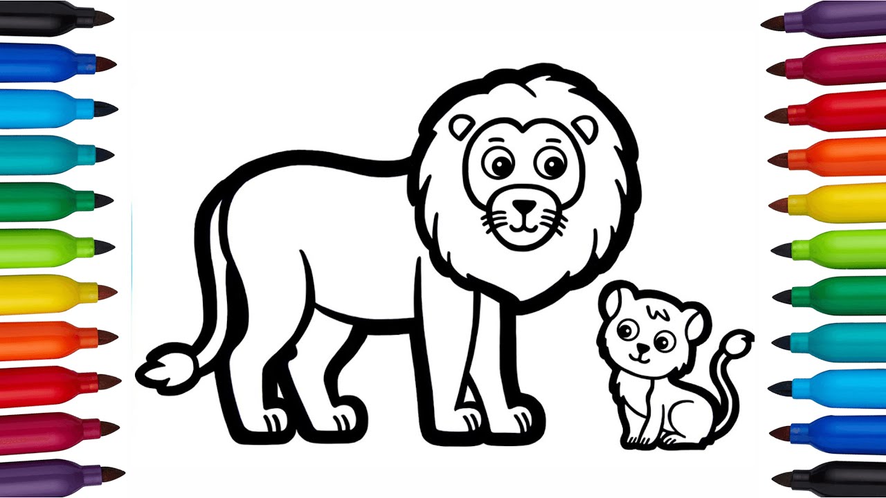 How To Draw Lion For Kids And Toddlers | Drawing, Painting, And ...