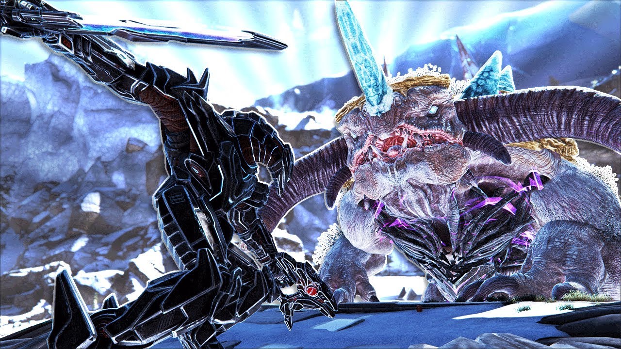 ICE TITAN BATTLE SOLO | ARK Extinction DLC Ep 45 - YouTube