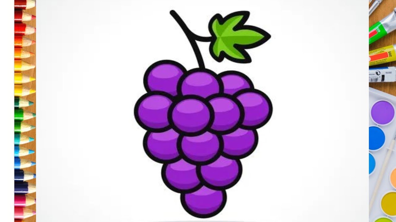 How to darw Darwing grapes!Step by step darwing! very easy Darwing 🙏 ...