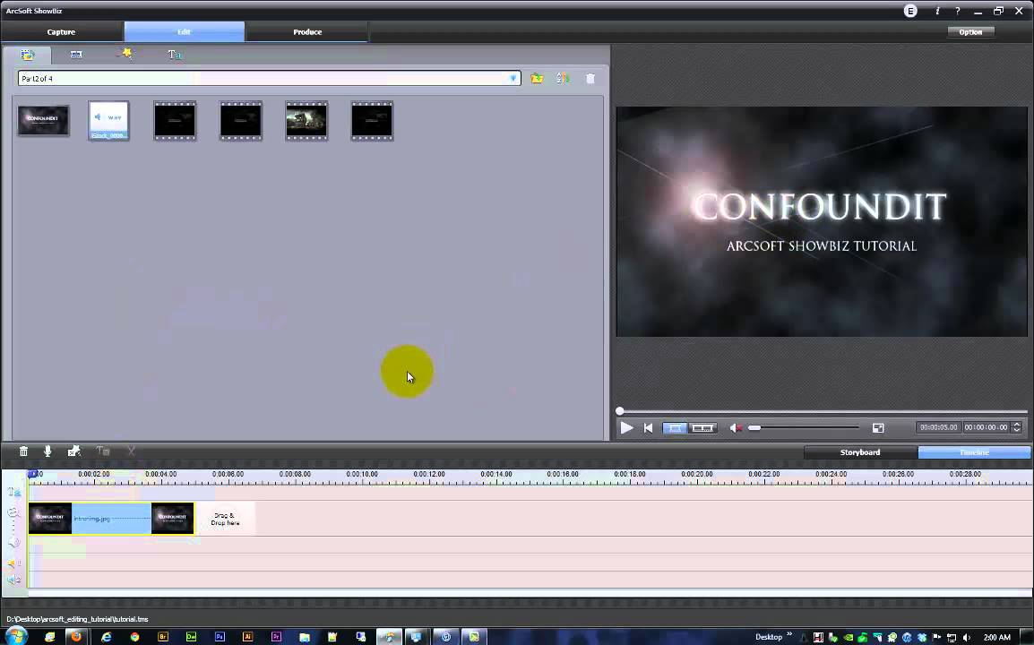 Editing with Arcsoft Showbiz Software - Organizing your project - Part ...