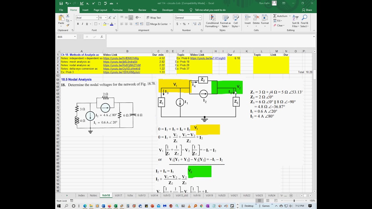 eet 114 ch 18 prob 18 ac nodal analysis - YouTube