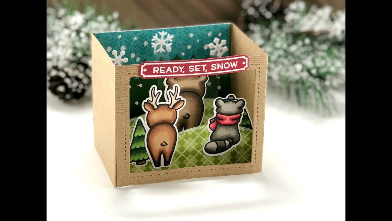 Winter Shadow Box | Lawn Fawn - YouTube