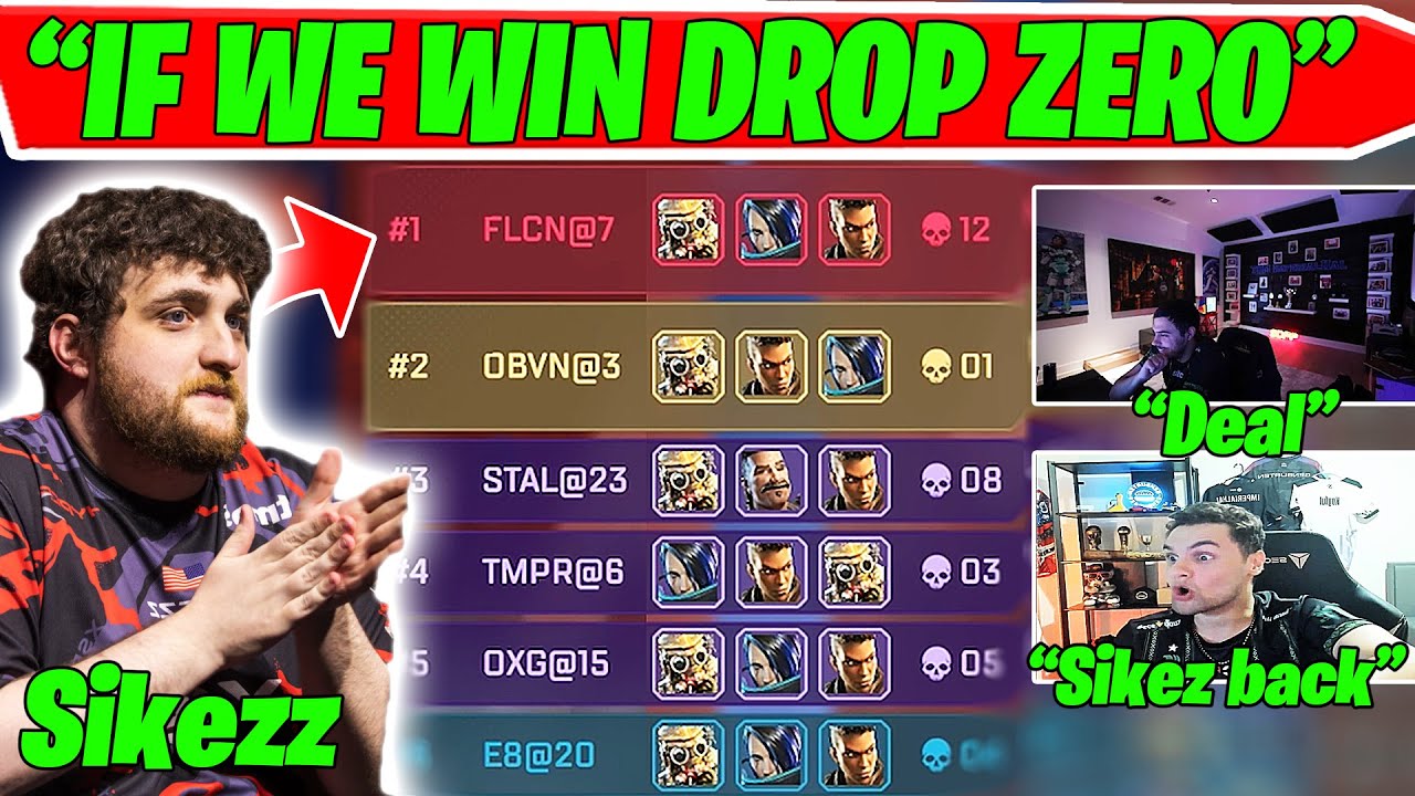 Sikezz Makes a Bet With Team Falcons To Drop Zer0 Apex Legends - YouTube