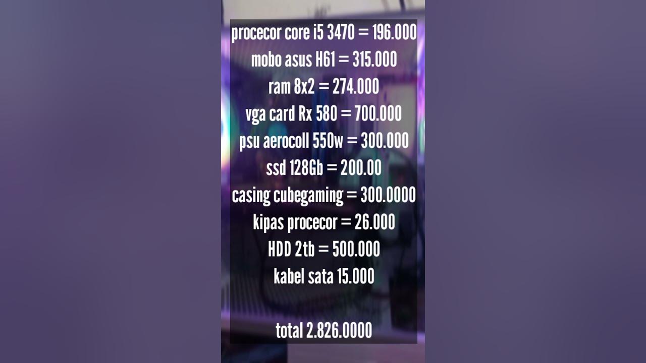 rakit PC harga di bawah 3jt/2,5jt emang bisa?? berikut referensi nya ...