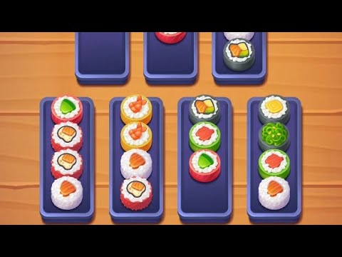 sushi sort color sorting game level 38 - YouTube