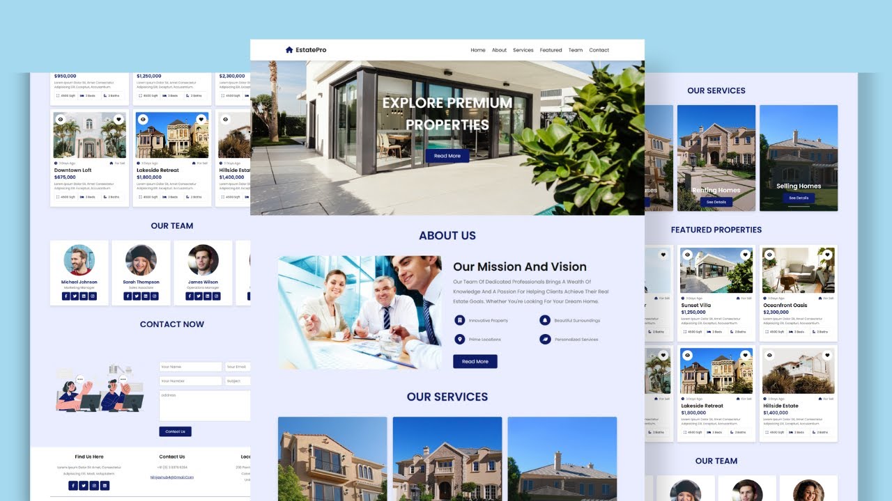 Create A Responsive Estate Agency Website Design Using HTML - CSS ...