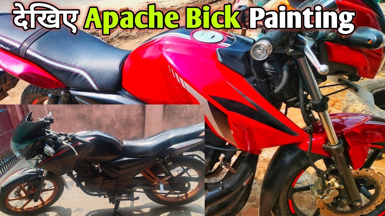 Apache 160 Red colour painting| Apache RTR 160| full Painting Prosscs ...