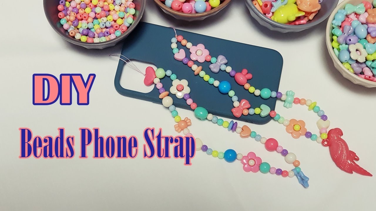 [ENG]비즈 핸드폰 스트랩 만들기/How to make beaded phone charm/beads strap/making beads phone strap - YouTube