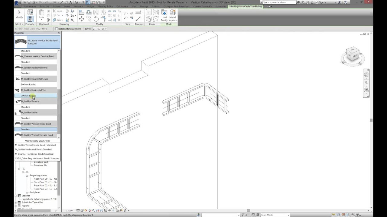 Opret kabelbakke i Revit - YouTube