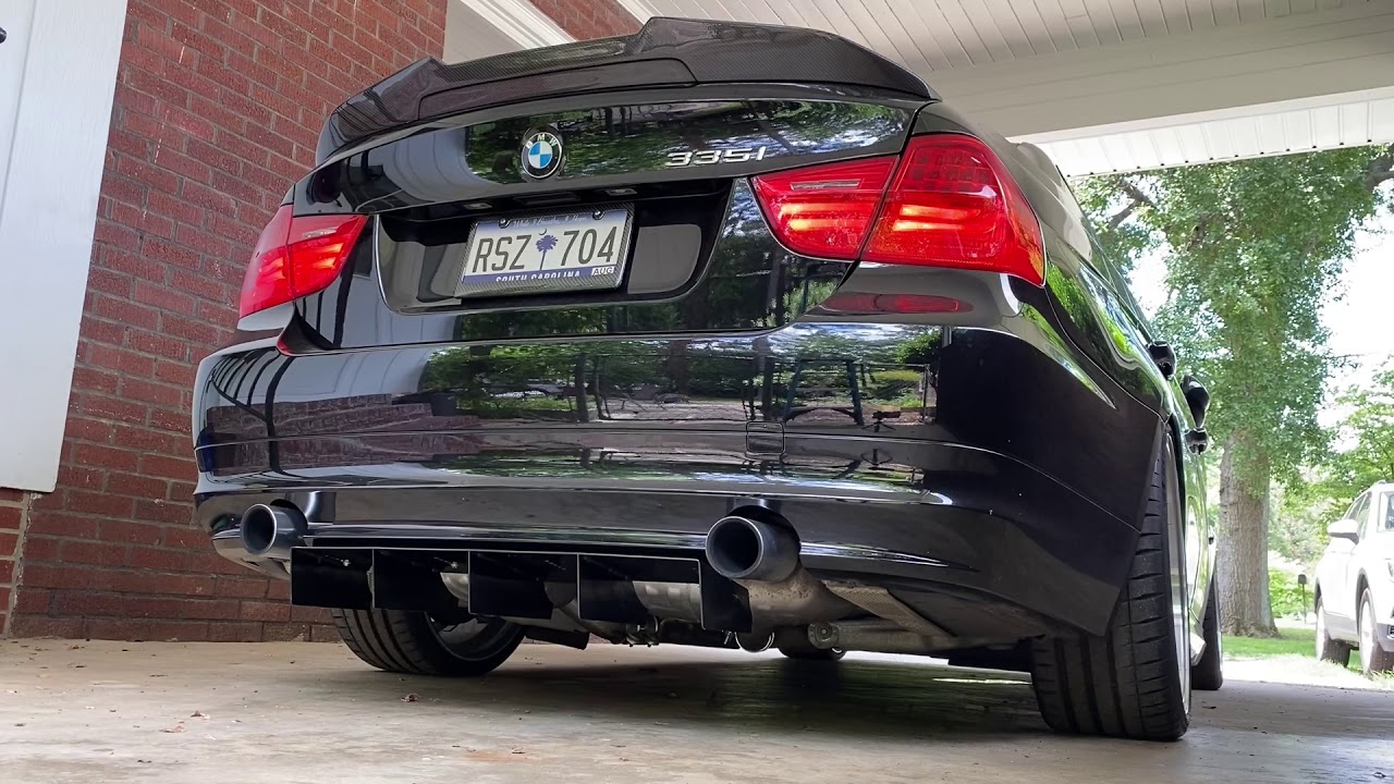 2011 BMW 335i e90 N55 | VRSF catless downpipe / stock muffler - YouTube