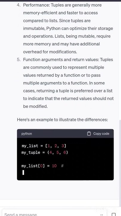 Python Lists Vs Tuples Python Pythonprogramming Pythontutorial Beginners Listvstuple