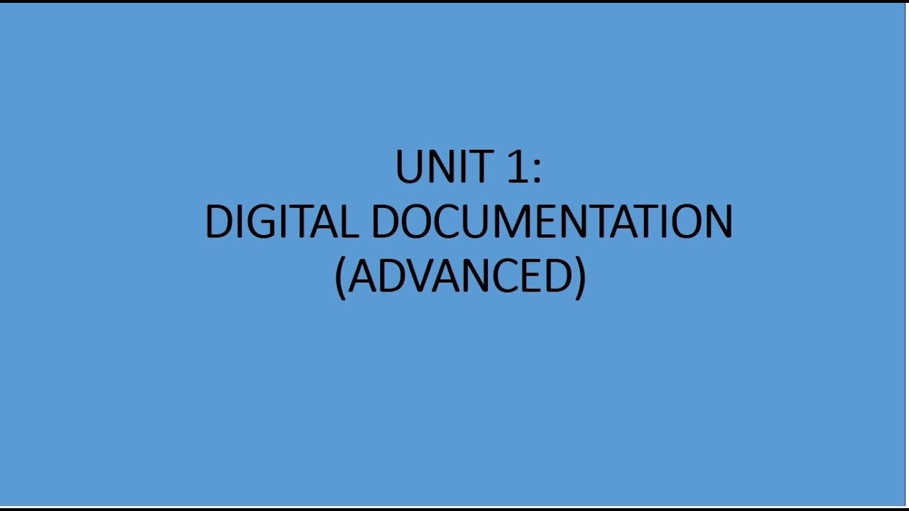 Digital Documentation Part 1 - YouTube