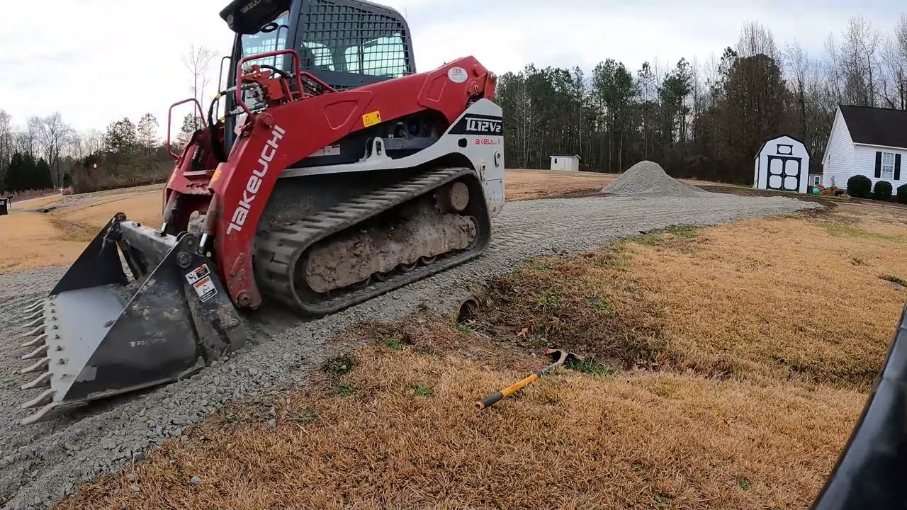 Grading 3 Driveways And Around A Barn - YouTube