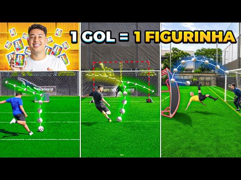 FEZ O GOL? GANHA PACOTE DE FIGURINHAS DA COPA NO DESAFIO DOS OBSTÁCULOS!! 😱
