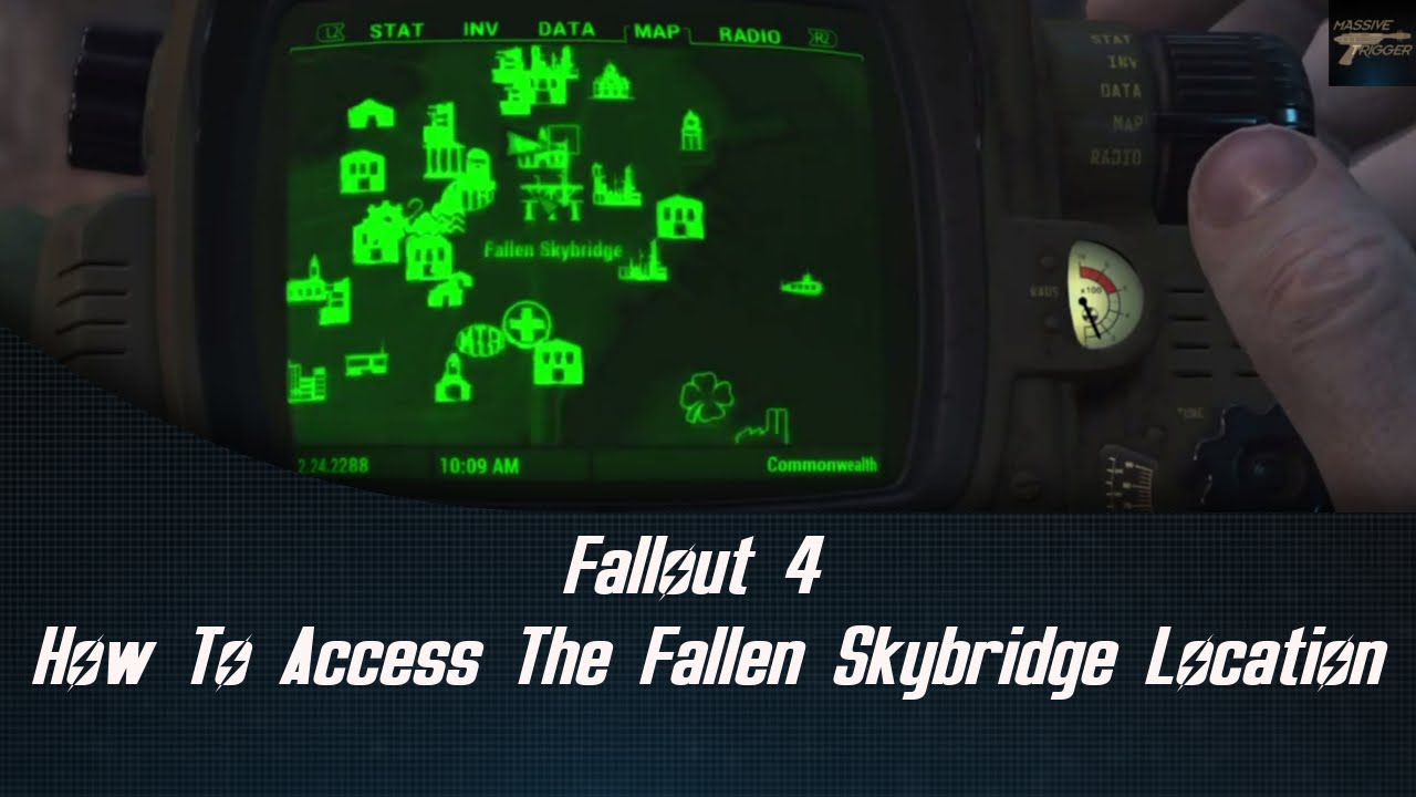 Fallout 4 How To Access The Fallen Skybridge Location - YouTube