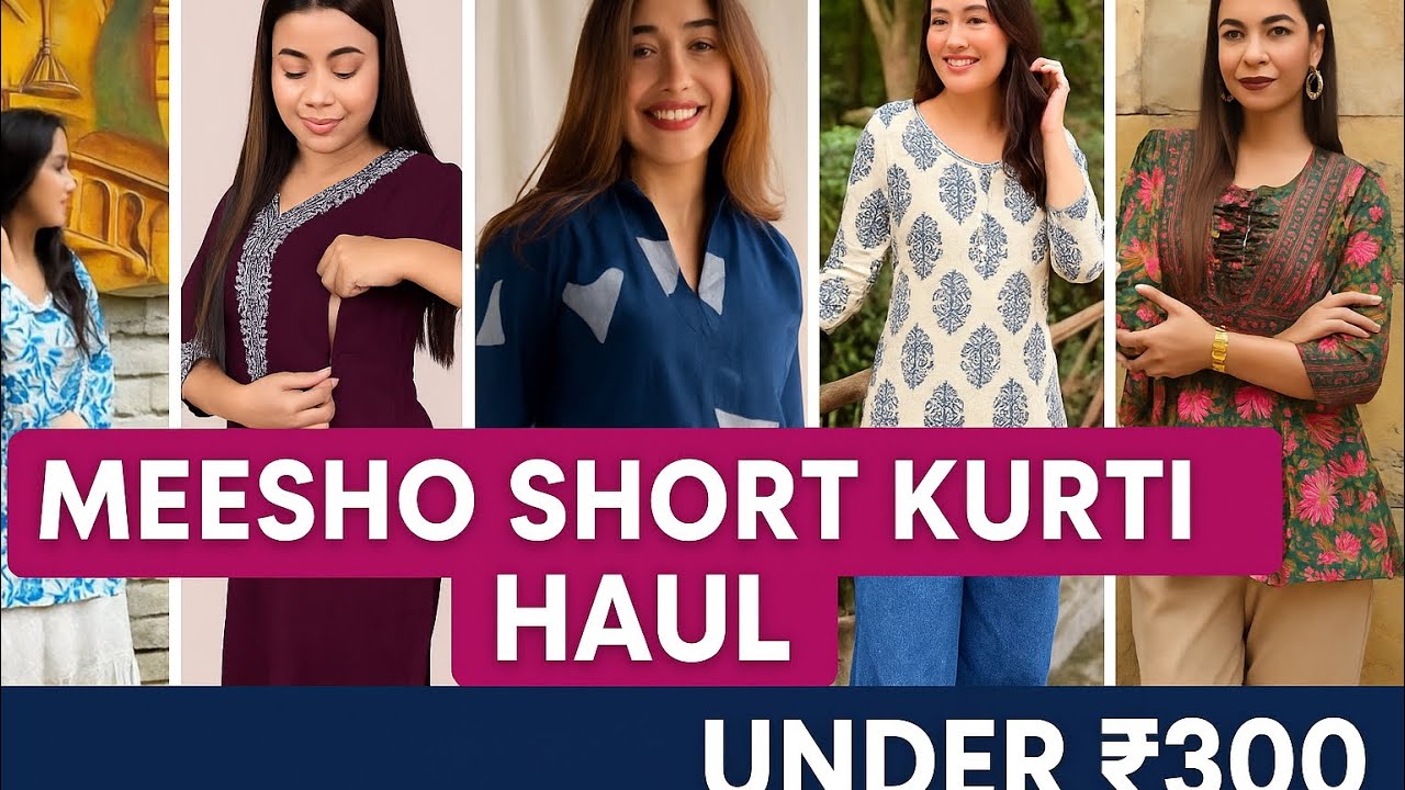 Meesho Short Kurti Haul Under ₹300 | Affordable Kurtis Try On | College ...