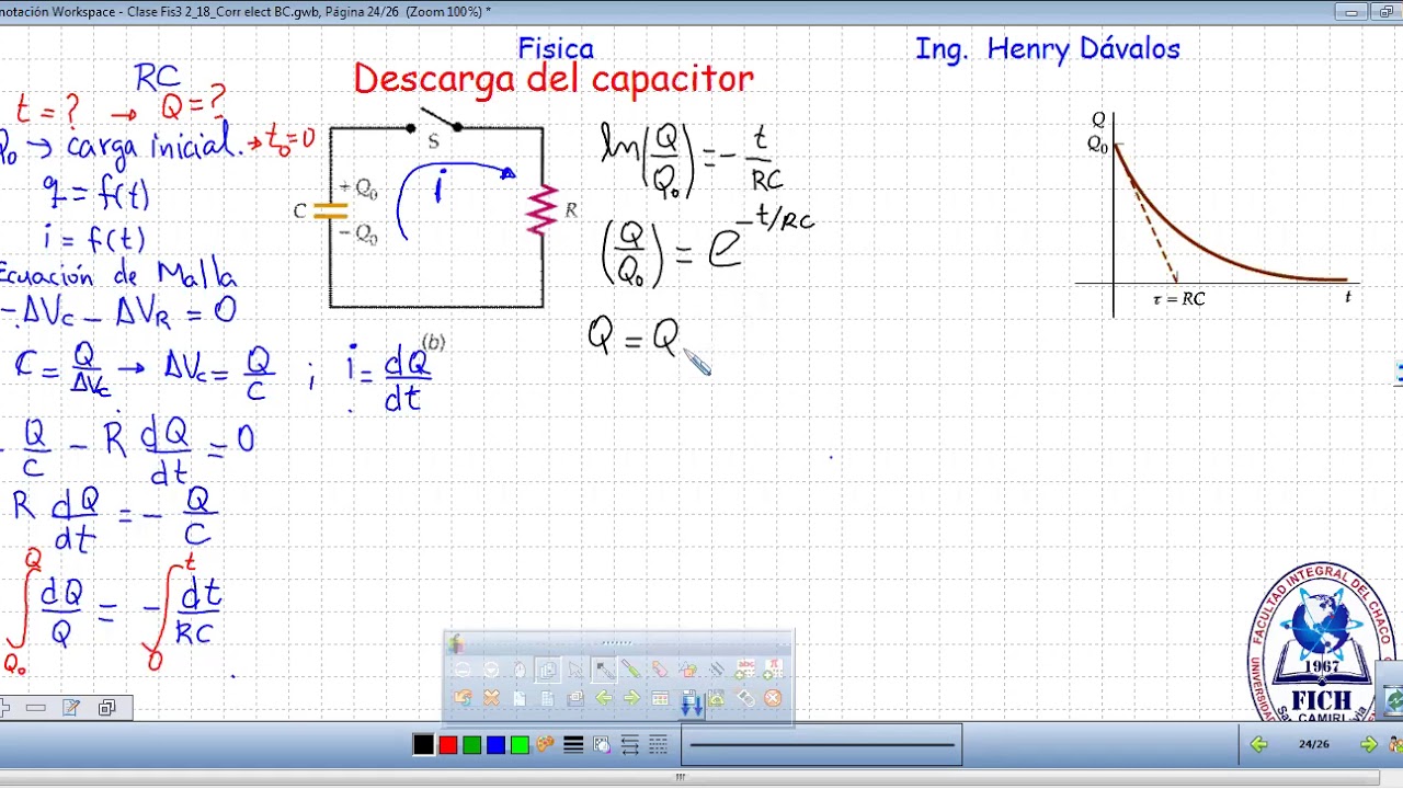 Circuito RC descarga capacitor teoria - YouTube