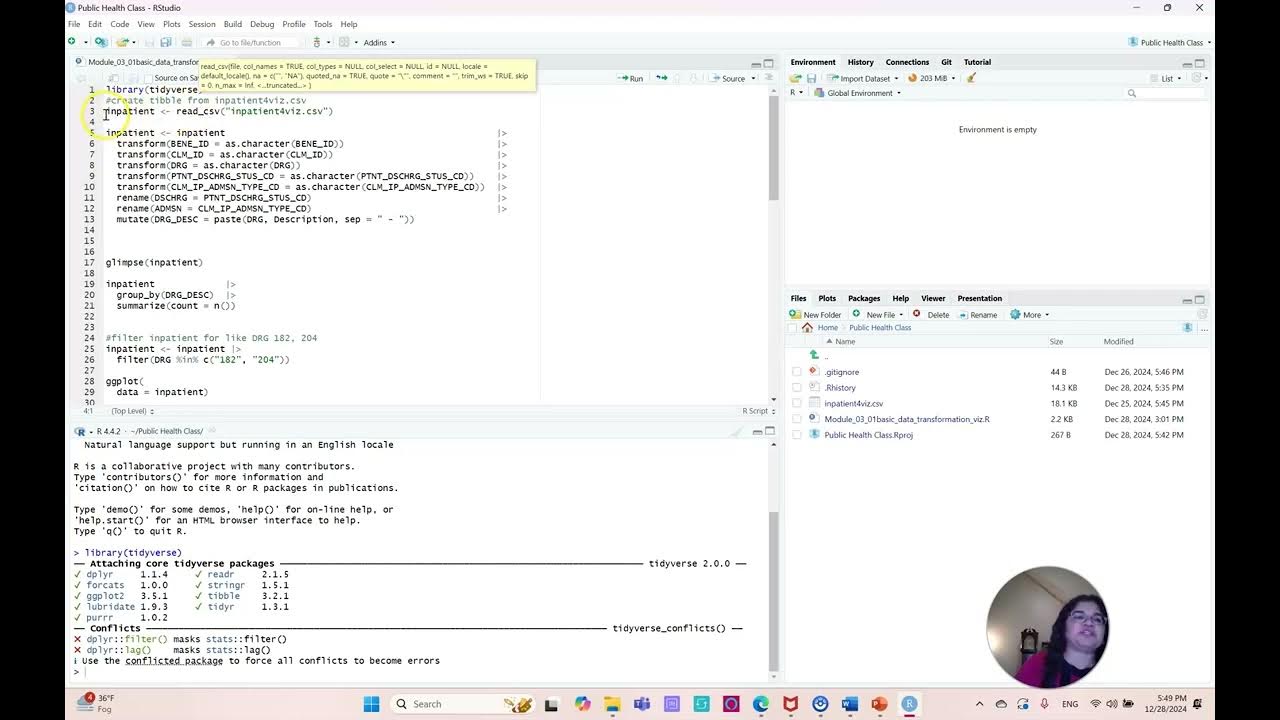 R Studio: Data Transformation and Visualization of Inpatient Data - YouTube