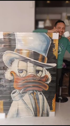 óleo sobre lienzo,,, tío rico mc. Pato 150cm x 100cm - YouTube