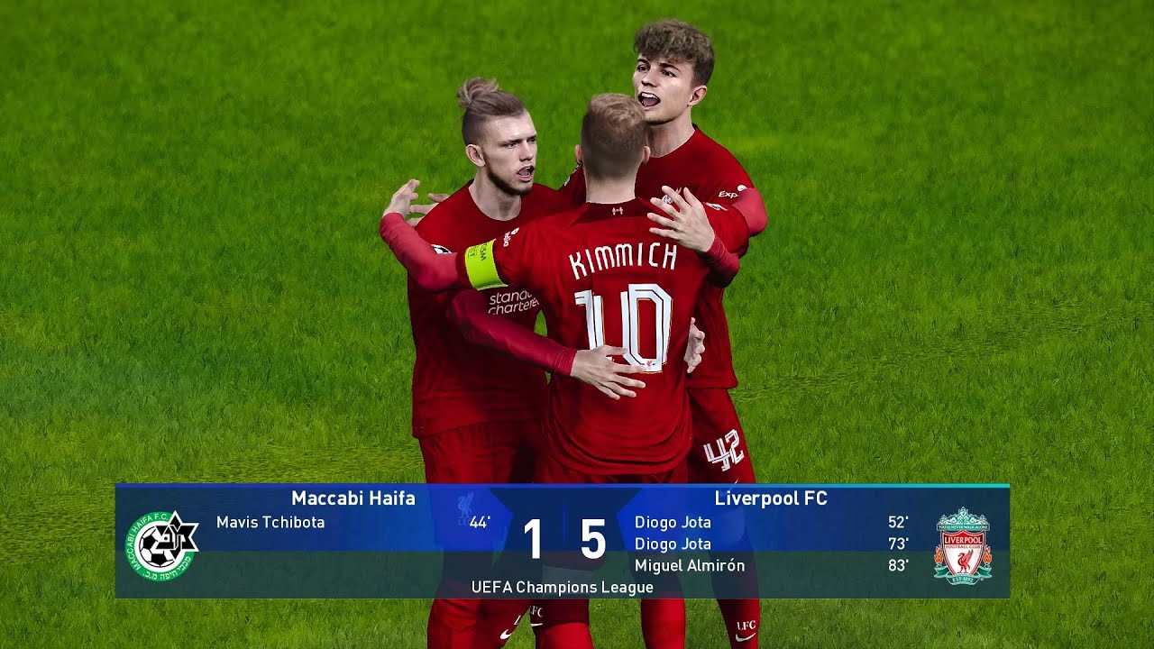 Liverpool Hajar Maccabi Haifa 5-1 | UEFA Champhions League Gameplay ...