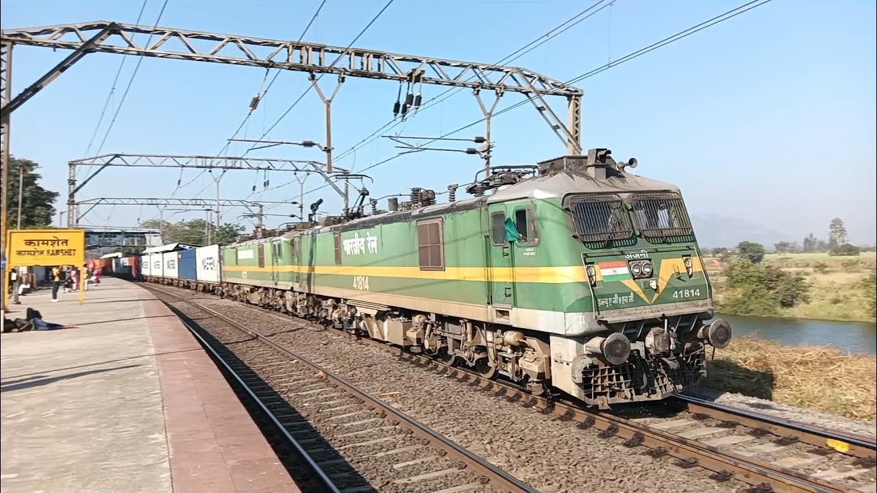 Twins Ajni WAG-9 with BLC Container Freight | Indian Railways - YouTube