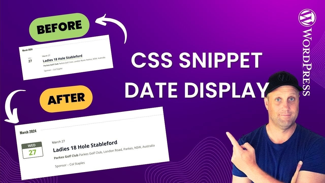 How to style the date display on Event Calendar in WordPress - YouTube