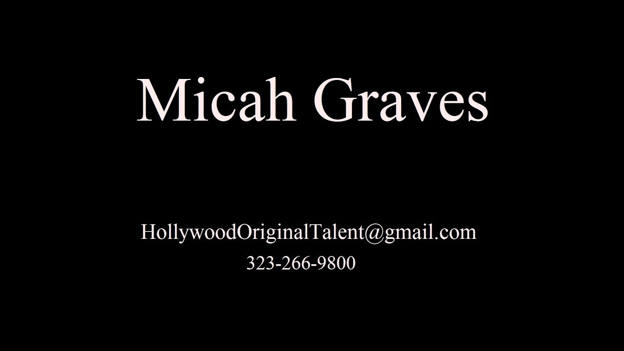 Micah Graves 2019 TV Reel - YouTube