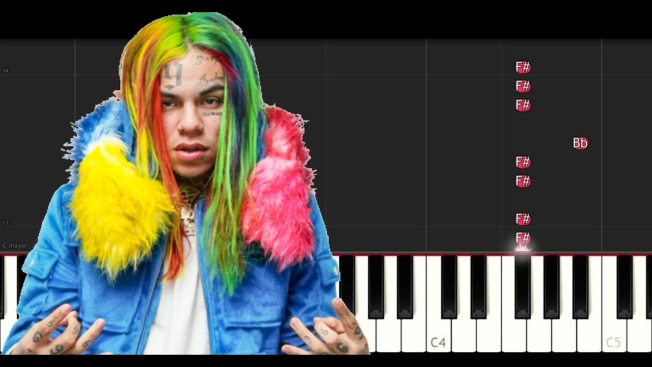 6ix9ine - Fefe (Piano Tutorial) - YouTube