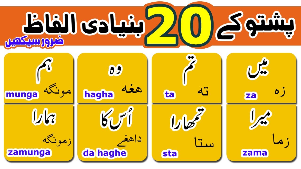 basic pashto words|learn pashto pronoun | pashto basic words with urdu ...