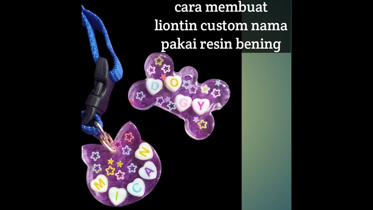 Cara membuat liontin kalung kucing custom nama memakai resin bening ...