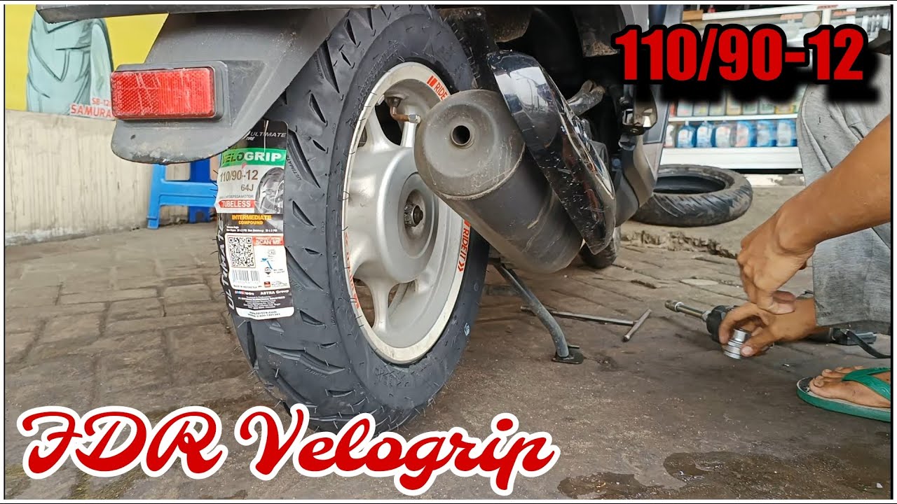 FDR Velogrip 110/90 ring 12 | ban belakang Scoopy - YouTube