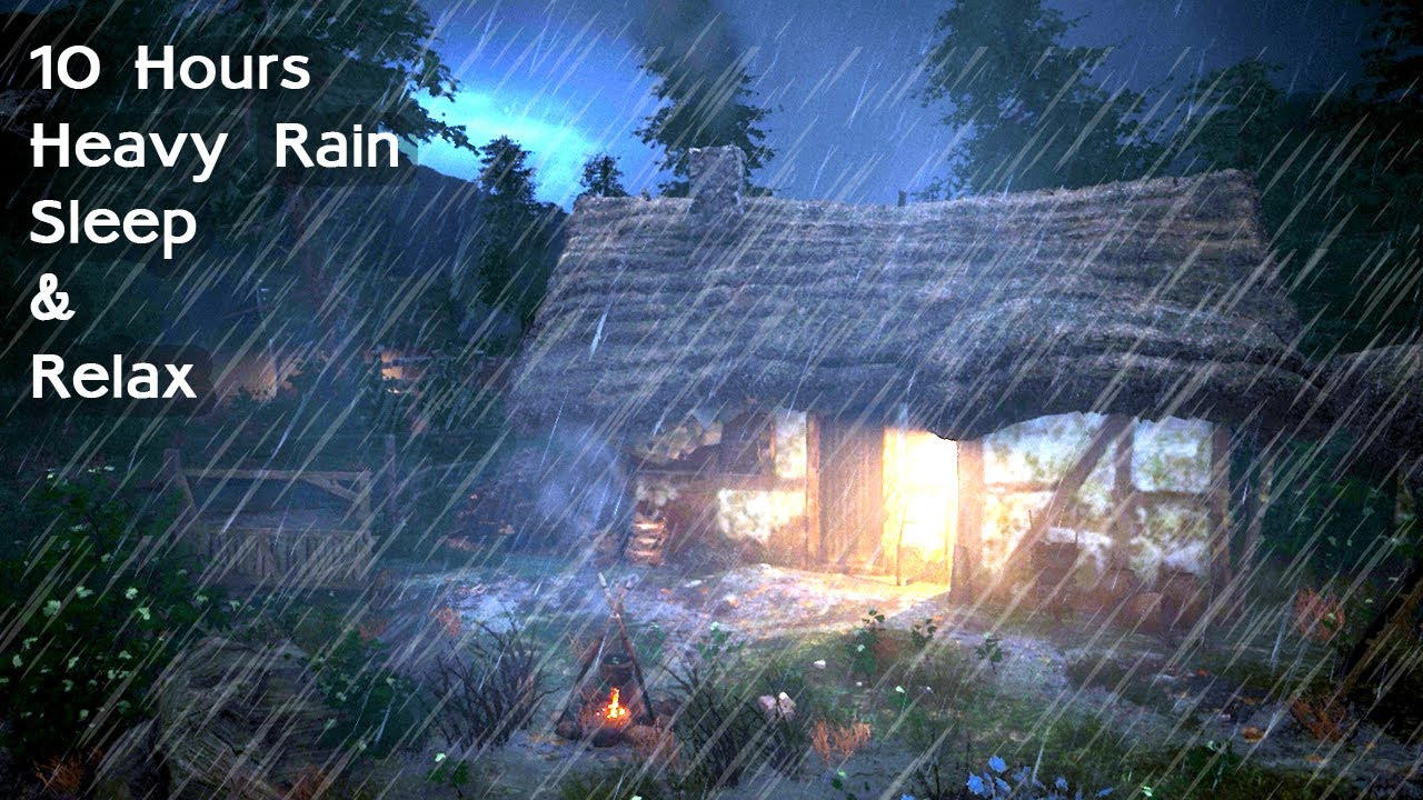 Heavy rain sounds and thunderstorms for sleeping, study, meditation. I ...