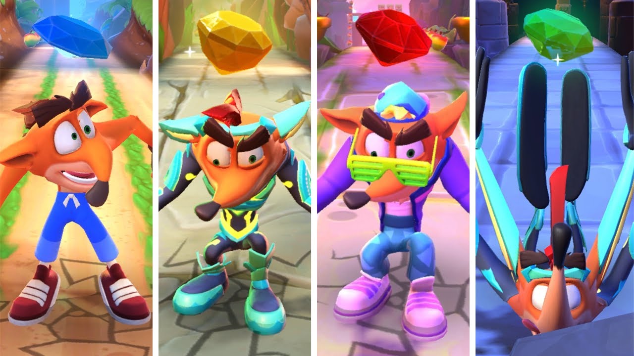 All Gems Crash On The Run (Wumpa Island) - YouTube