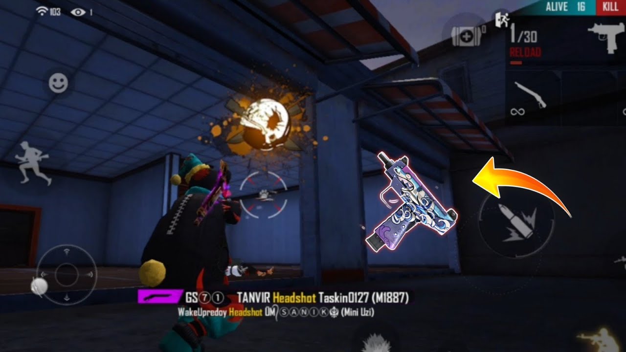 Mini Uzi Best Skin || Gold Or Diamond || Garena Free Fire - YouTube