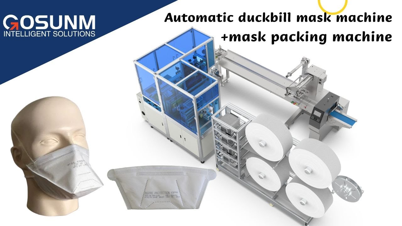 Duckbill mask machine + mask packing machine,kn95 mask making machine ...