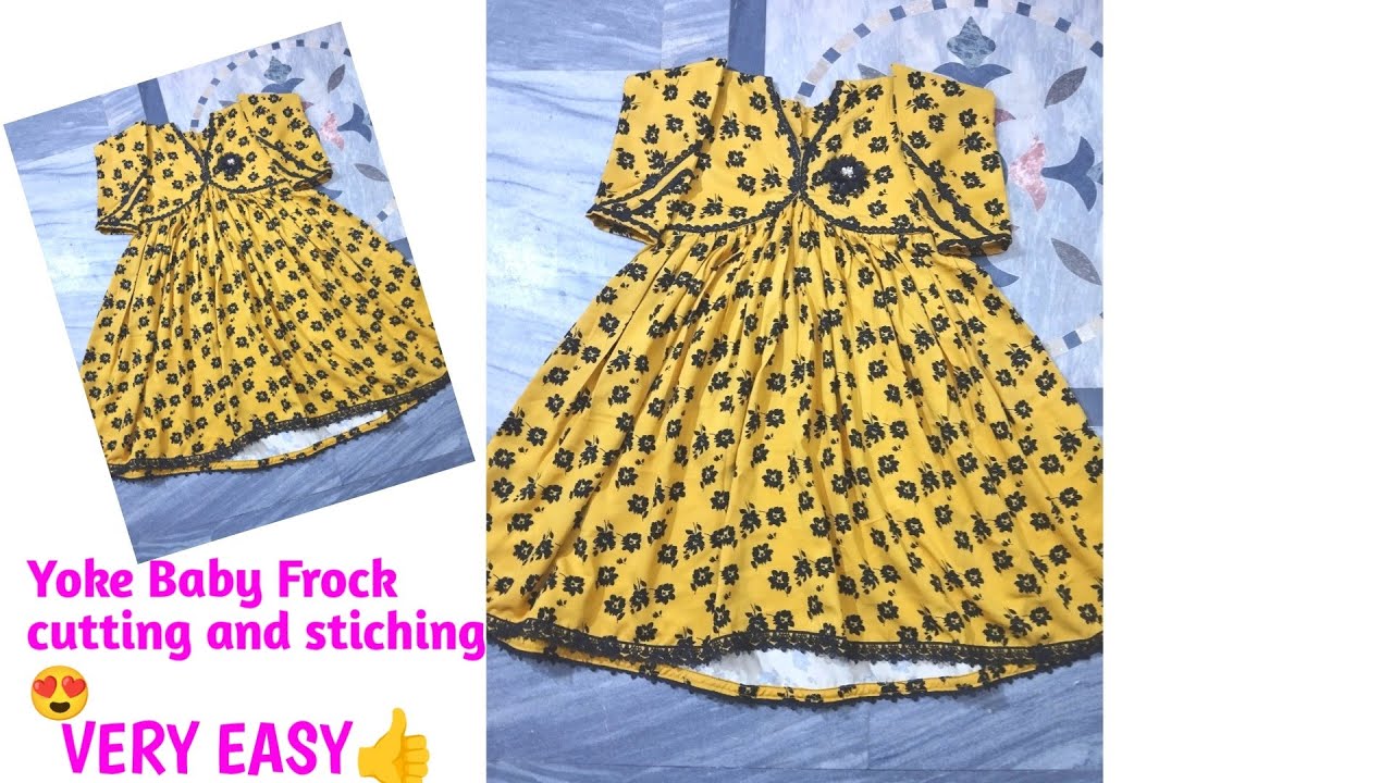 How to Cut and Stitch Baby Frock Easily - YouTube