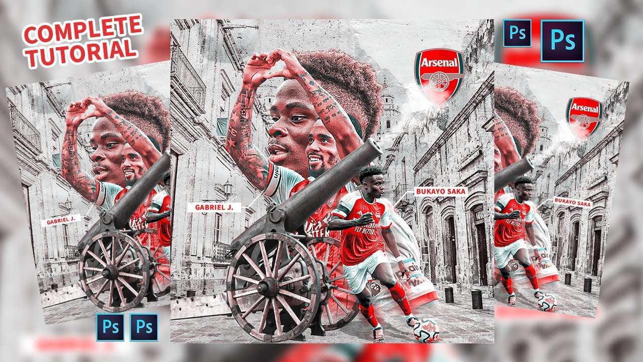 How to design an Arsenal Match Day Poster in 2024 | Photoshop Tutorial ...