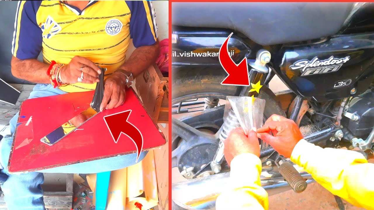 Splendor Plus Bike Shock Up Part Modification 😱 Yellow Star And Jai Jai ...