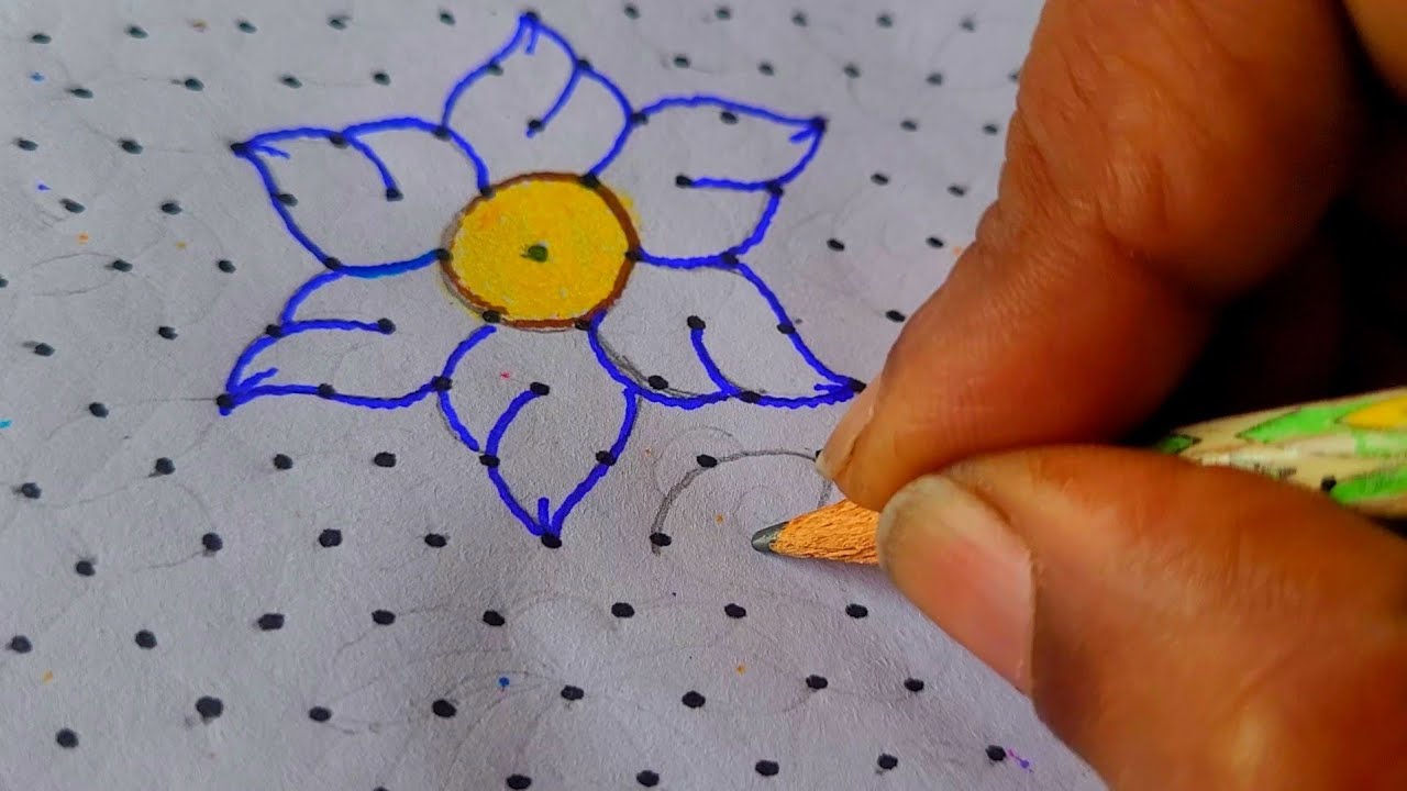 Big rangoli | 21 to 11 dots New Easy rangoli with dots | beautiful ...