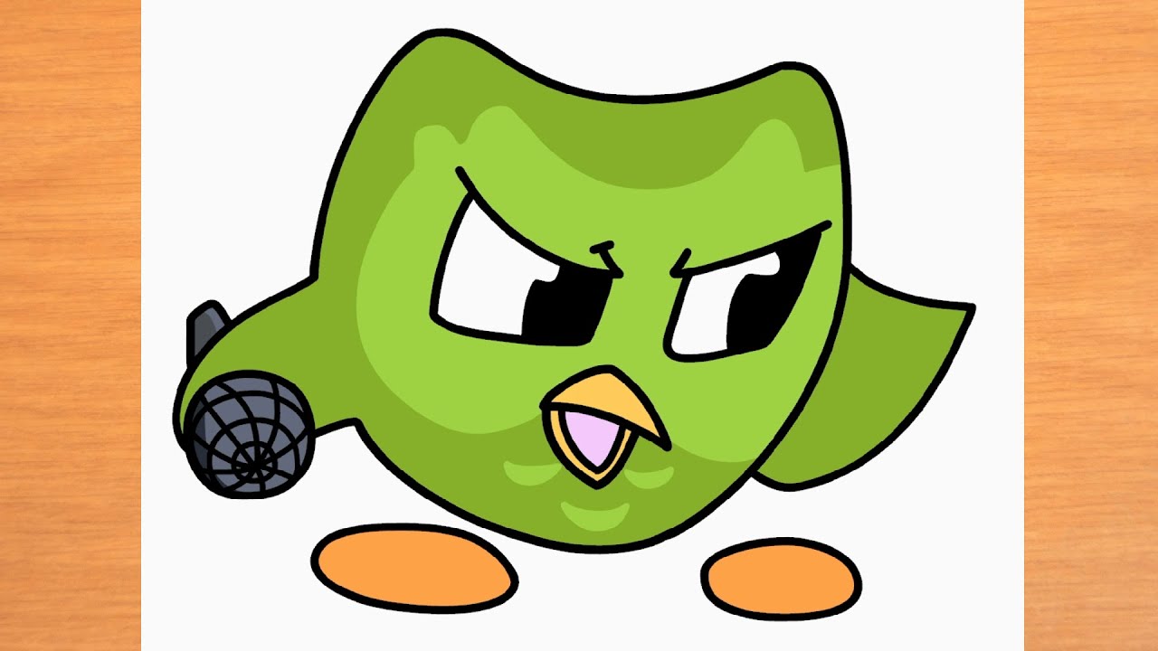 How to draw Duolingo FNF Friday Night Funkin - YouTube