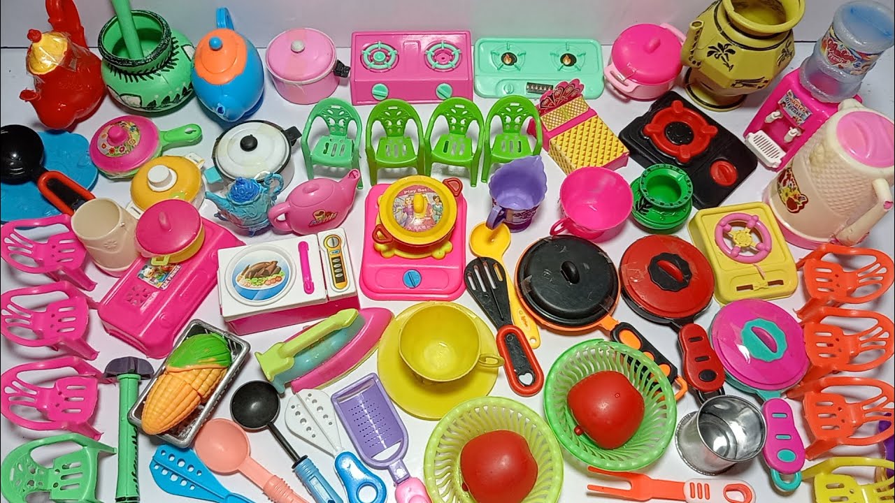 satisfying with Unboxing Cute pink Mini Kitchen Playset | Asmr toys ...