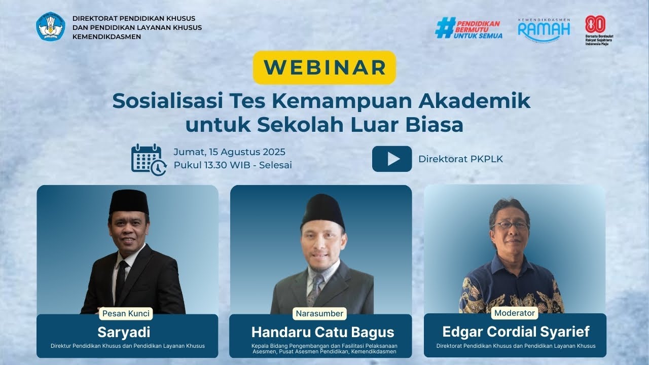 Sosialisasi Tes Kemampuan Akademik untuk SLB - YouTube