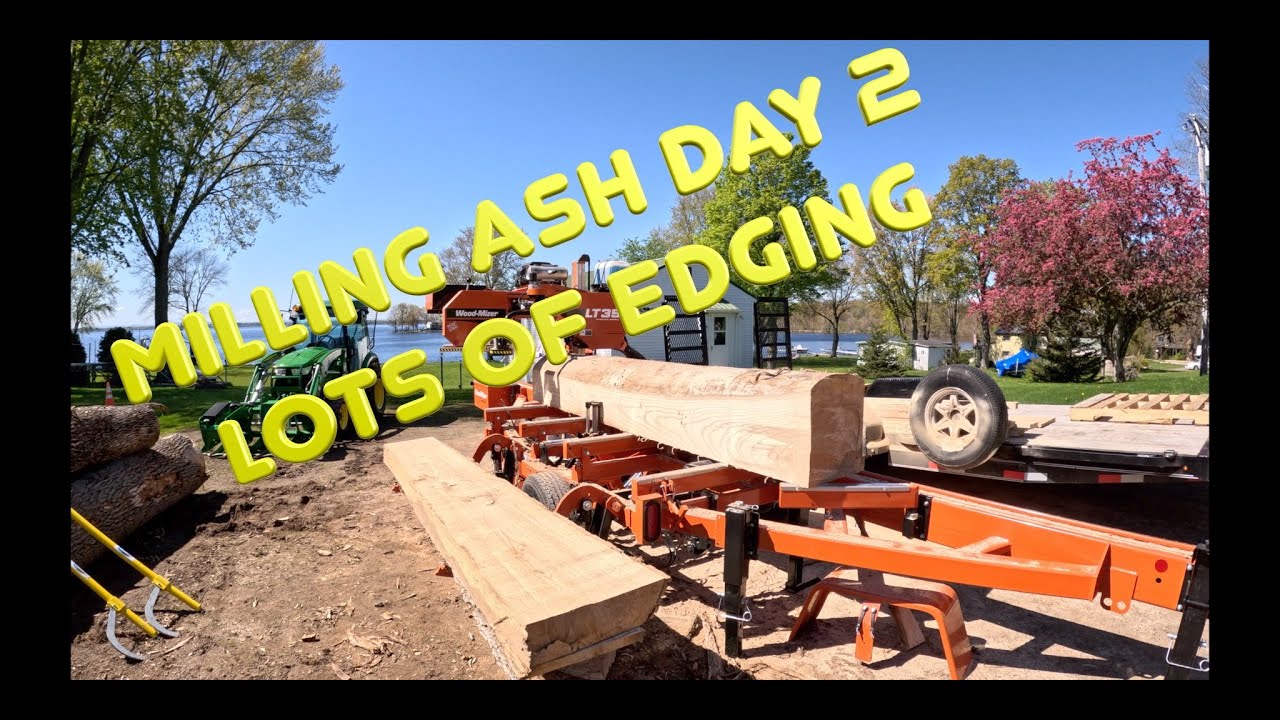 Milling Ash Day 2 on the WoodMizer LT35HD - YouTube