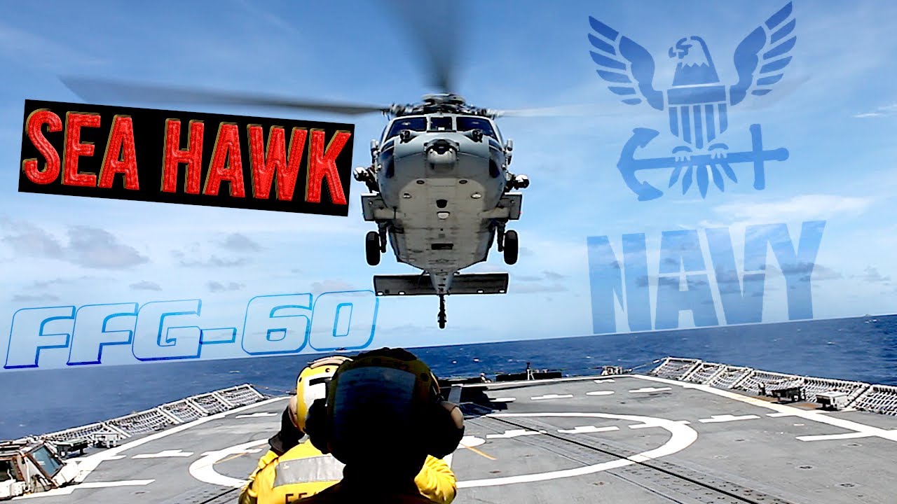 Helicopter Operations on a Navy Frigate (FFG-60) - YouTube